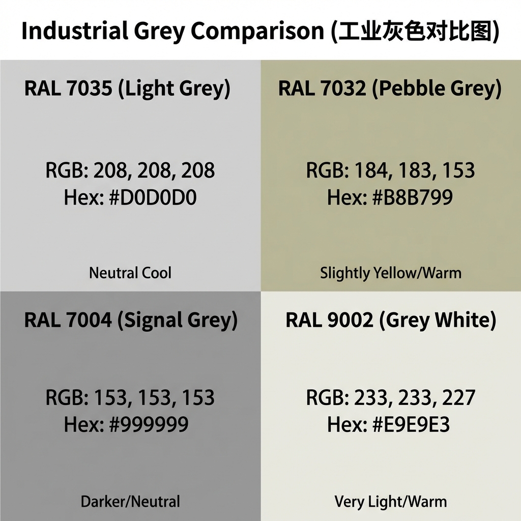 RAL7035的RGB值详解：工业标准、LED应用与色彩对照指南 (2026)_恒彩电子
